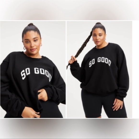 Good American | Tops | Good American Crewneck Sweatshirt So Good Black ...